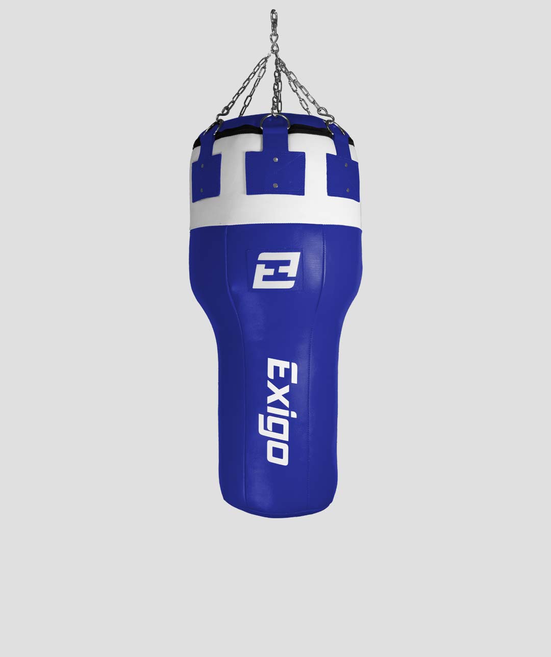 3.5ft 40kg Super Pro Angle Leather Punch Bag - Blue/White | Exigo®